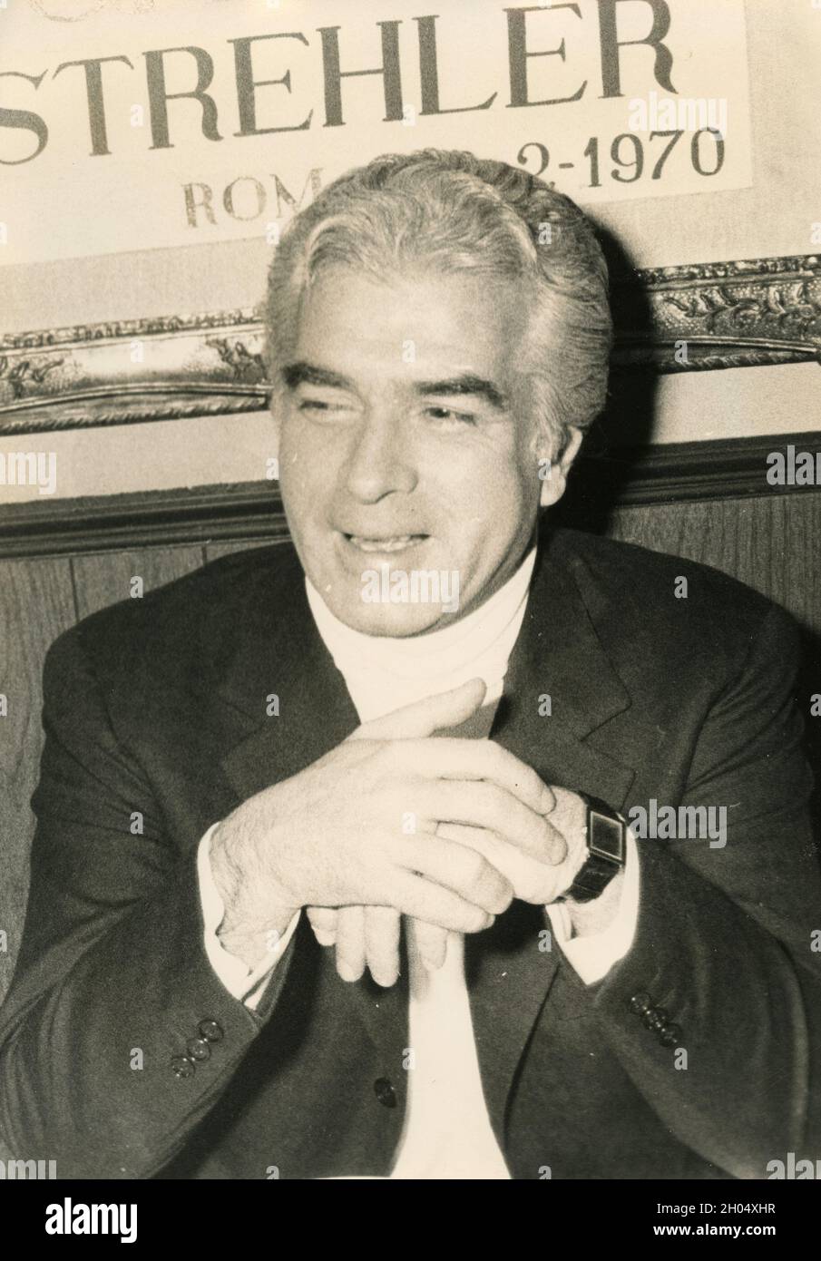 Italian Opera and theatre director Giorgio Strehler, Rome, Italy 1970 ...