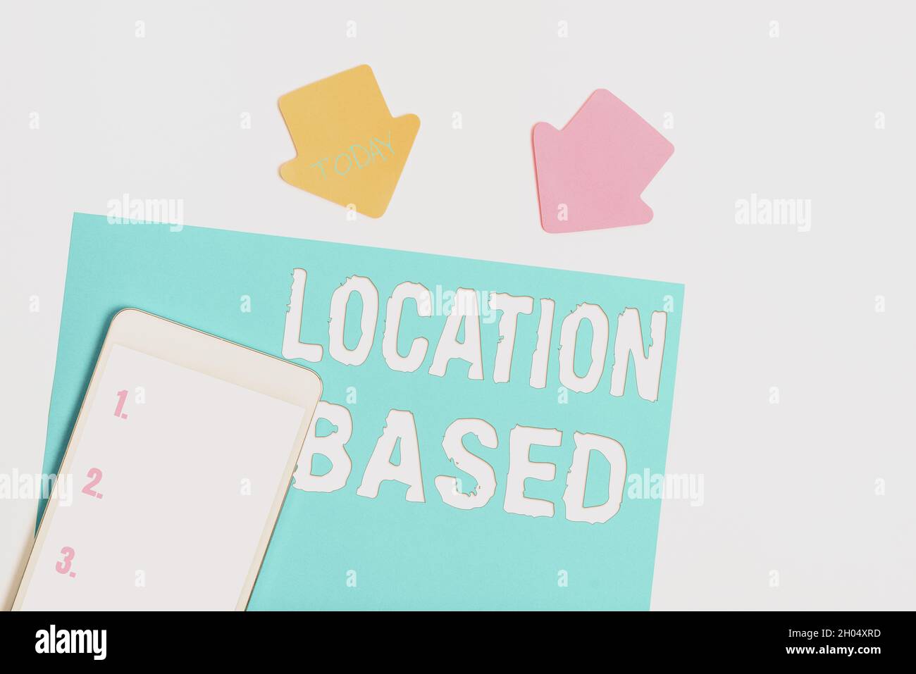 Text showing inspiration Location Based. Business showcase Mobile ...