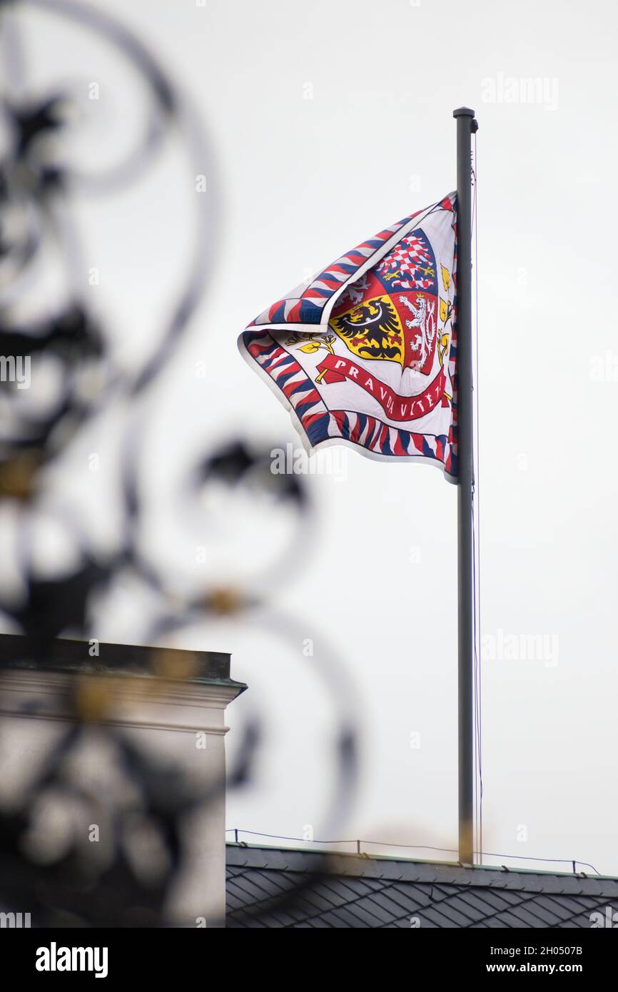 The flag of the President of the Czech Republic with the motto Truth ...
