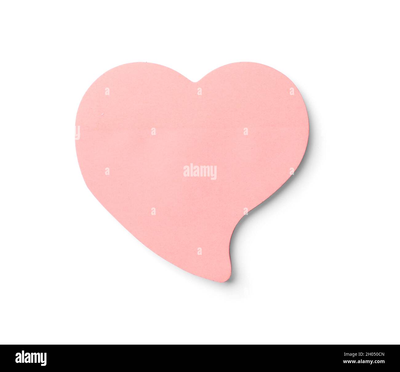 Heart shaped sticky note on white background. School stationery Stock ...