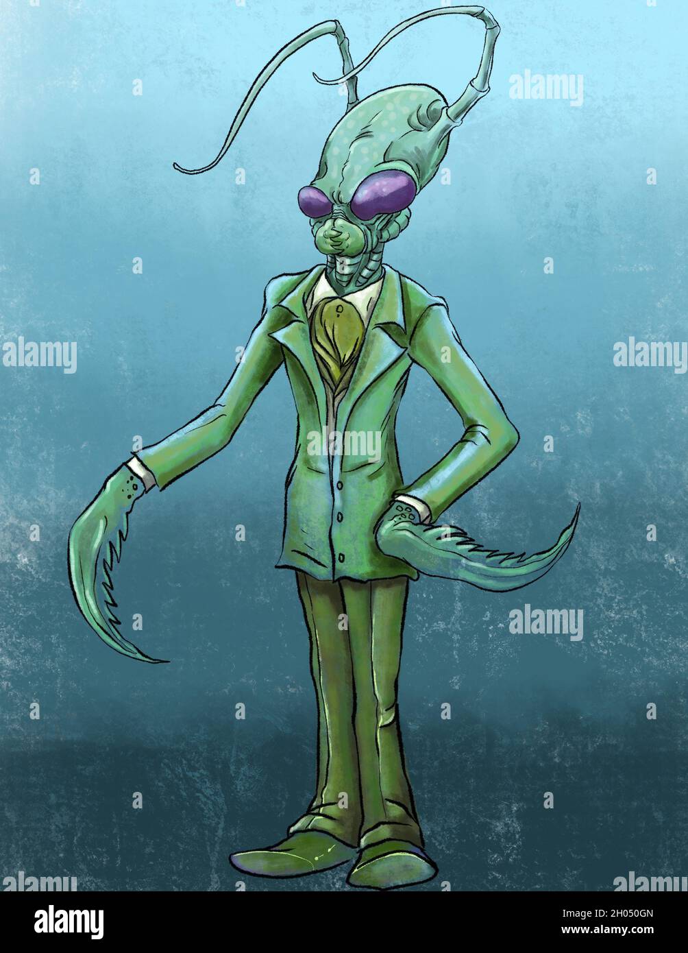 a praying mantis man monster Stock Photo - Alamy