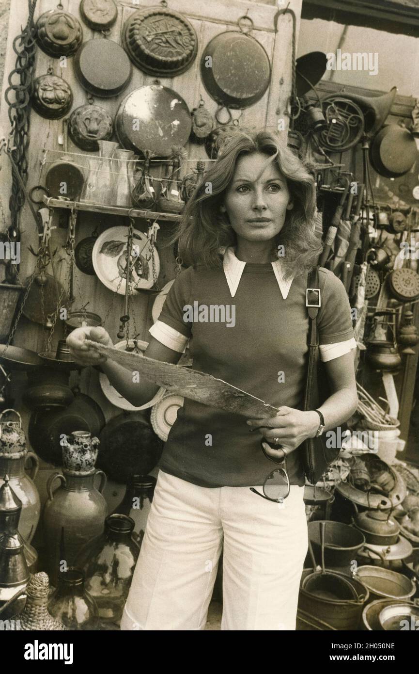 Italian TV presenter and actress Gabriella Farinon, 1970s Stock Photo ...