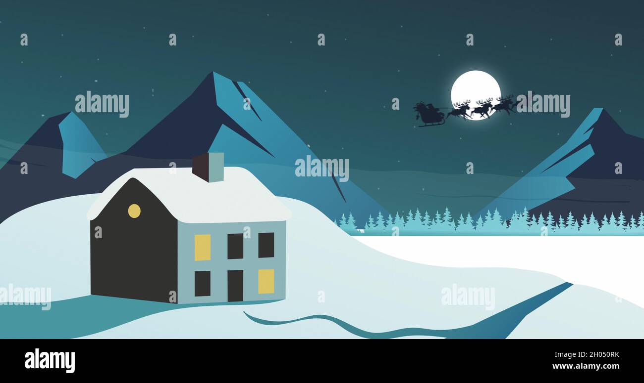 Santa sleigh fly hi-res stock photography and images - Alamy