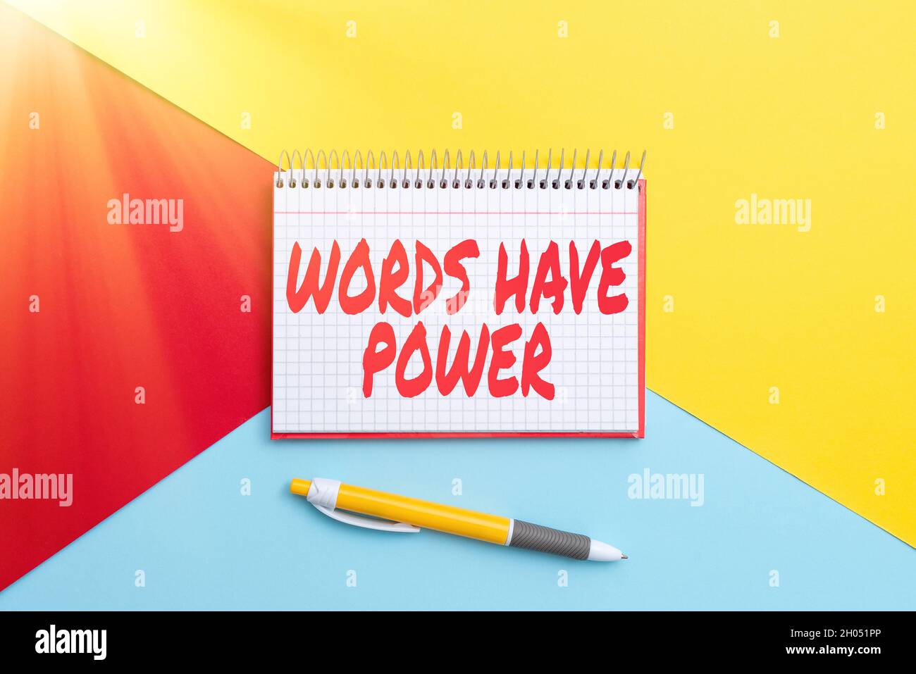 Hand writing sign Words Have Power. Business approach as they has ...