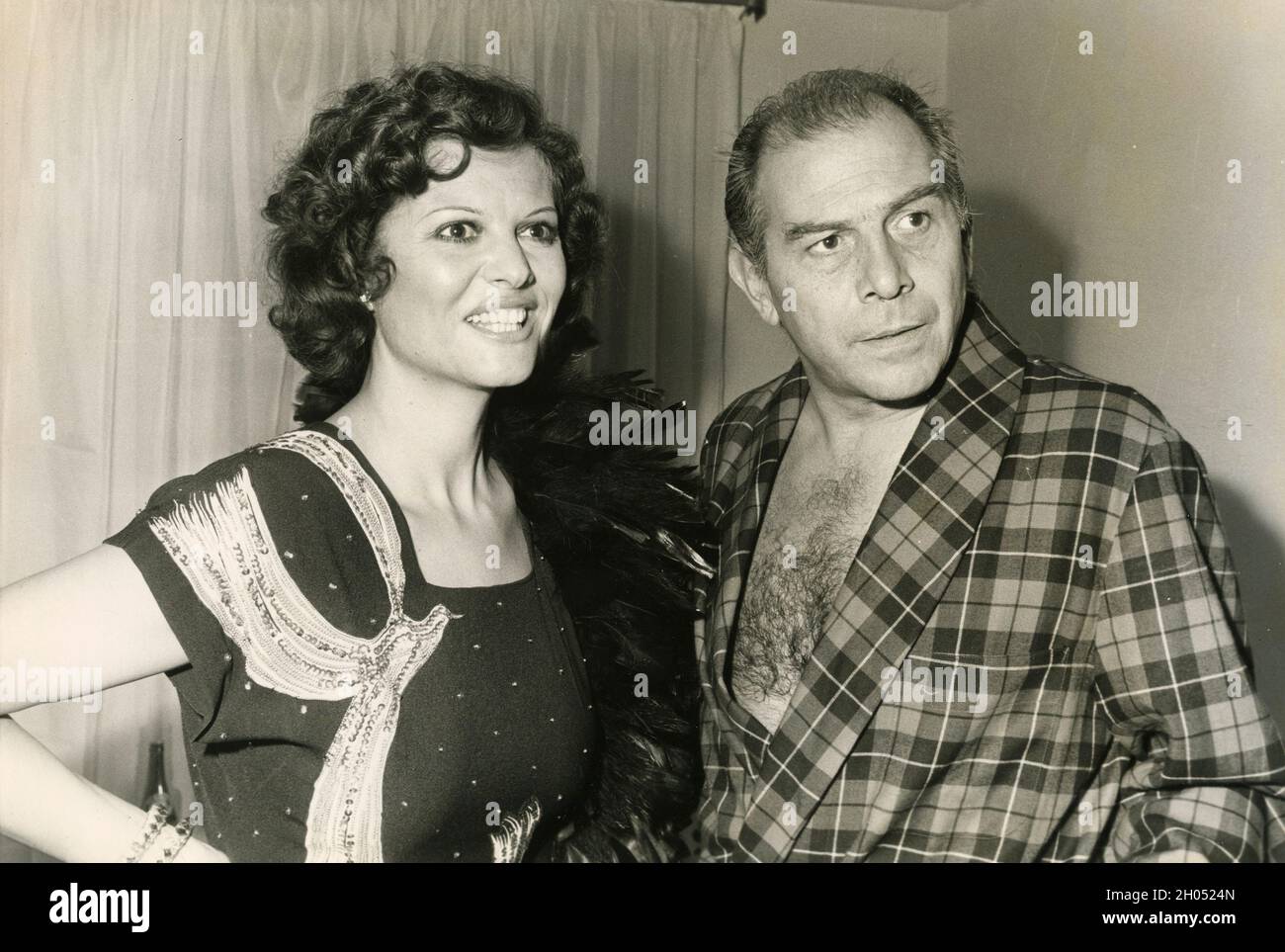 Italian actors Enrico Maria Salerno and Claudia Cardinale, 1970s Stock ...