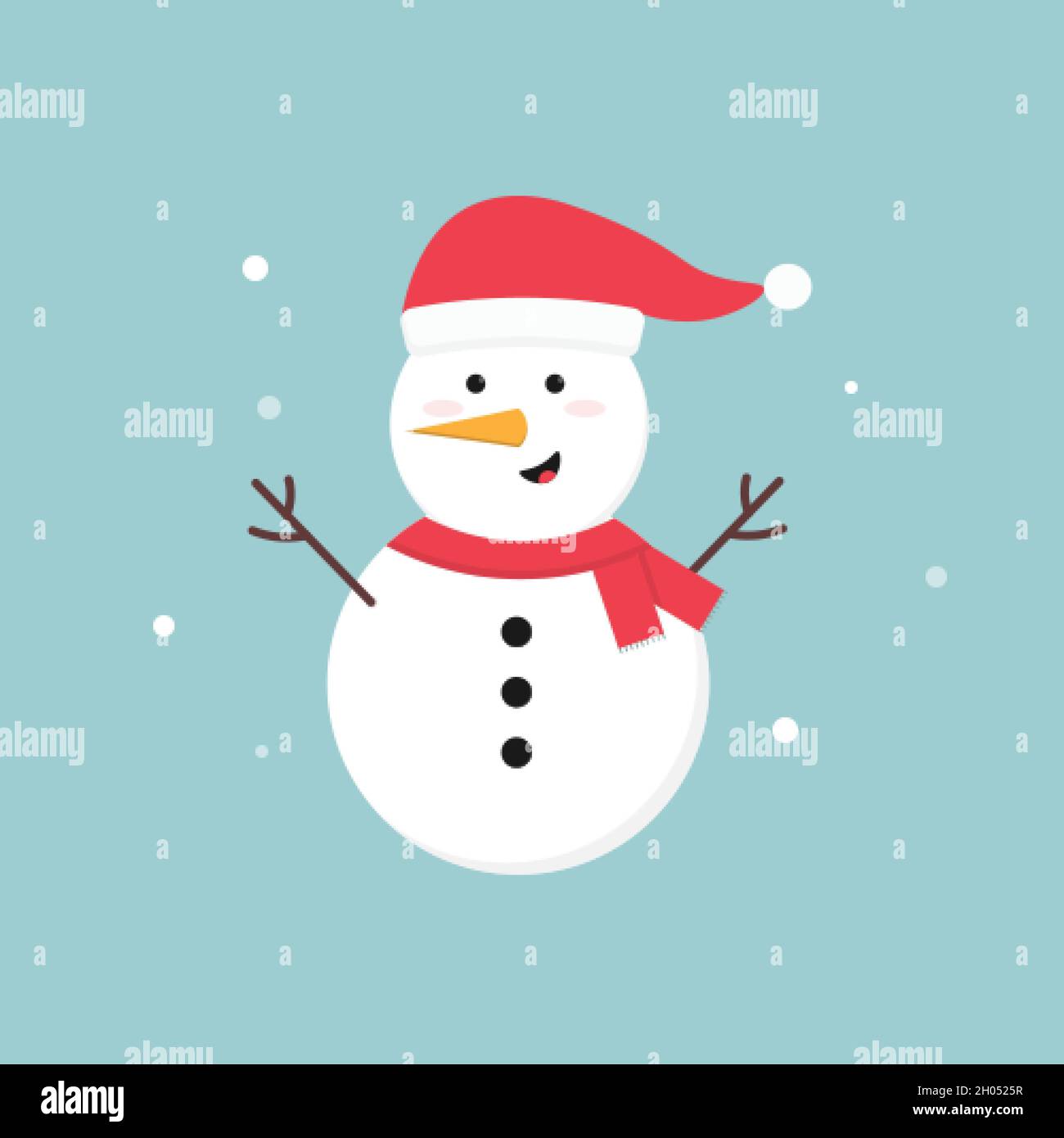 Snowman with black hat Stock Vector Images - Alamy