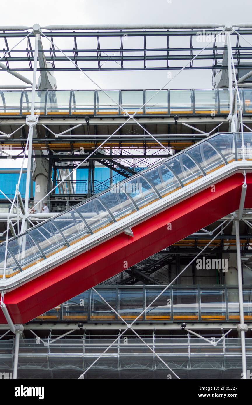 Paris, France, September 2021. Detail of the front façade of the famous ...