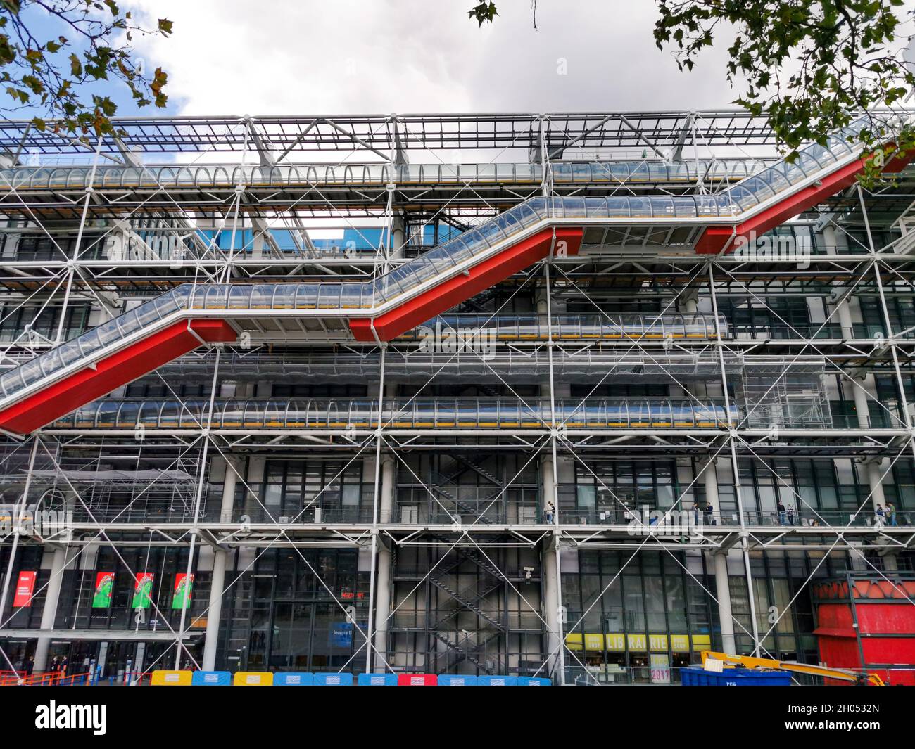 Paris, France, September 2021. Detail of the front façade of the famous ...