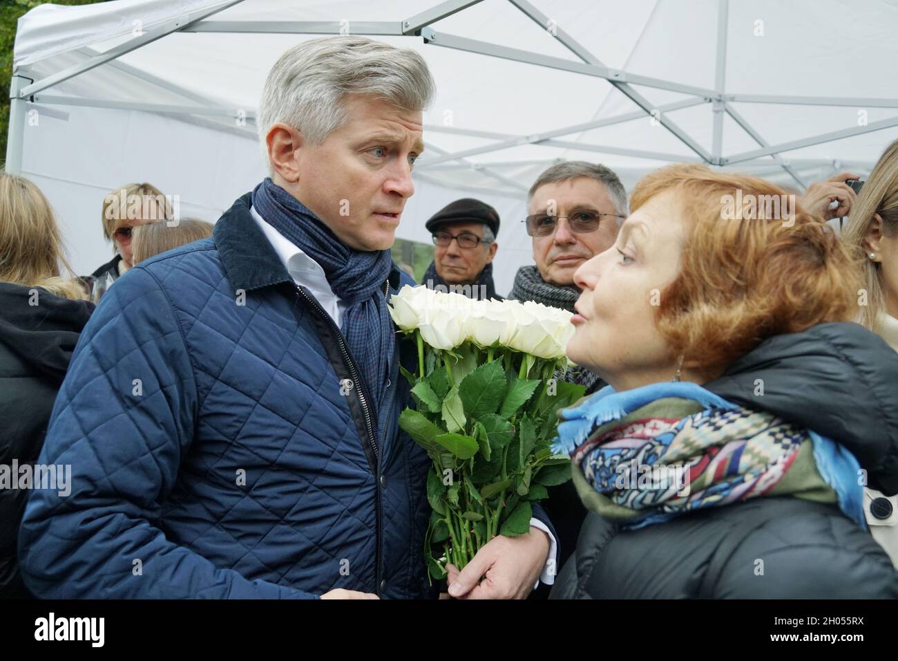 September 27, 2021. - Russia, Moscow. - A ceremony to unveil a ...