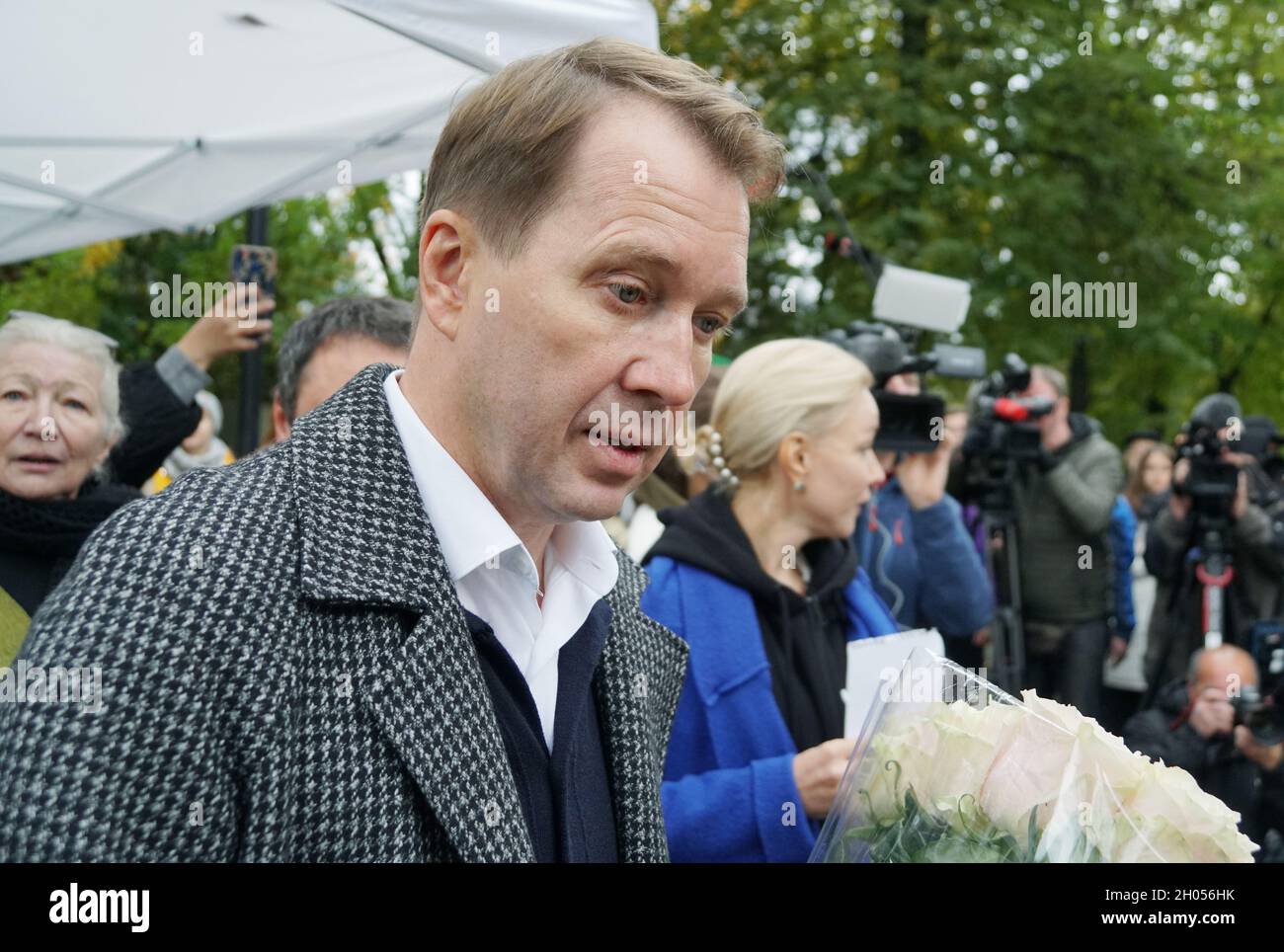 September 27, 2021. - Russia, Moscow. - A ceremony to unveil a ...