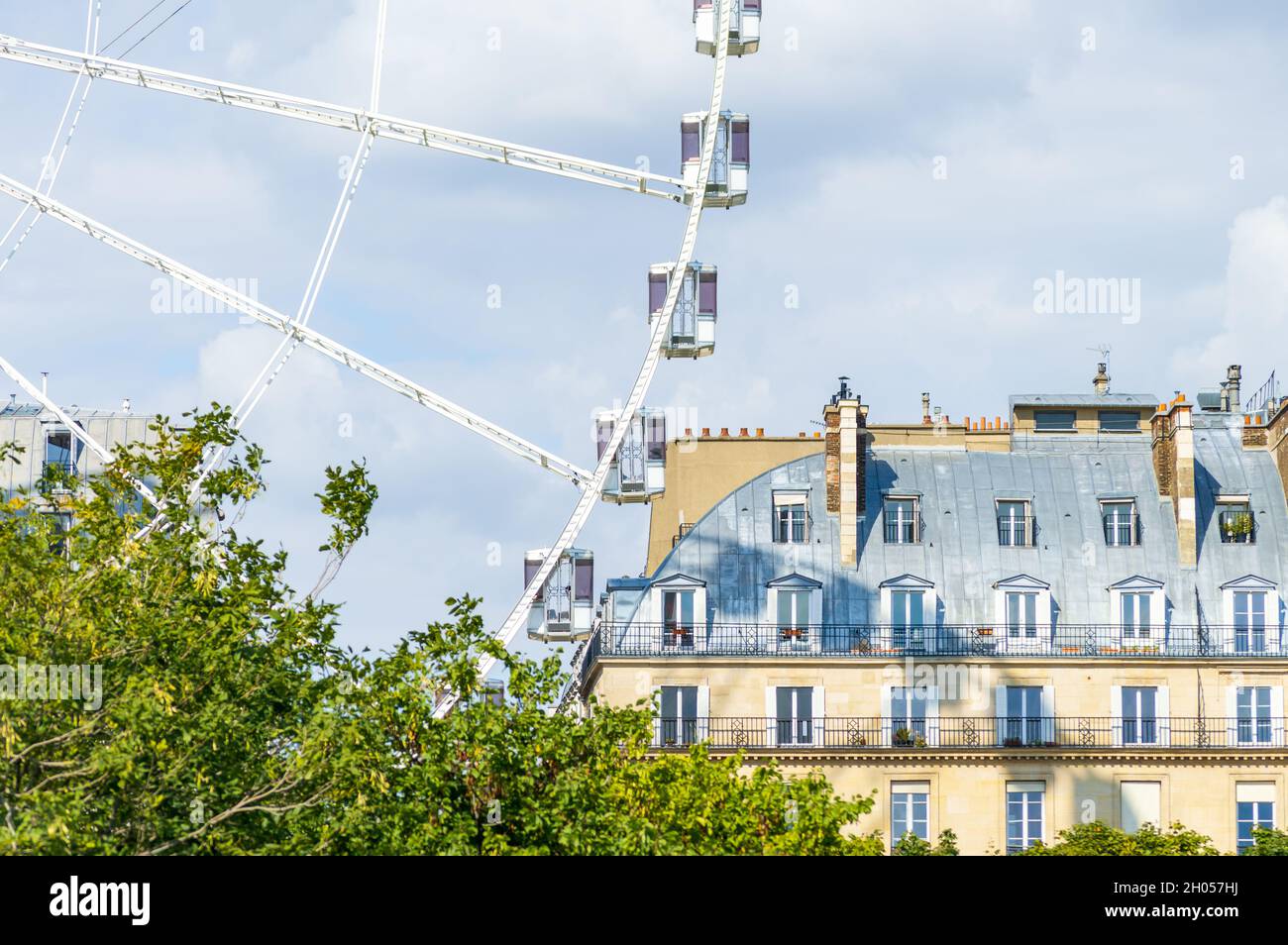 Detail of the huge ferris wheel of Place de la Concord in Paris. Here ...