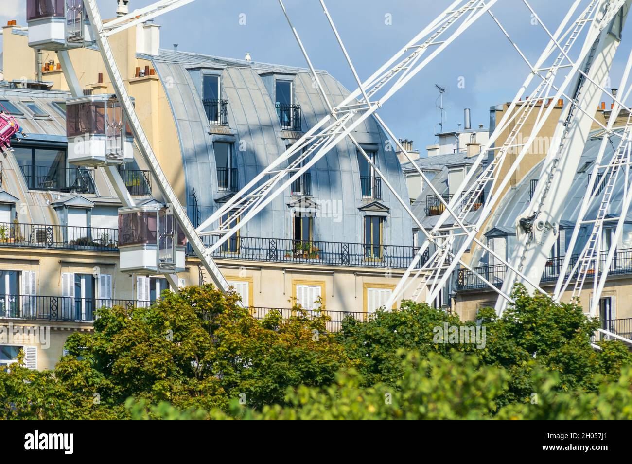 Detail of the huge ferris wheel of Place de la Concord in Paris. Here ...