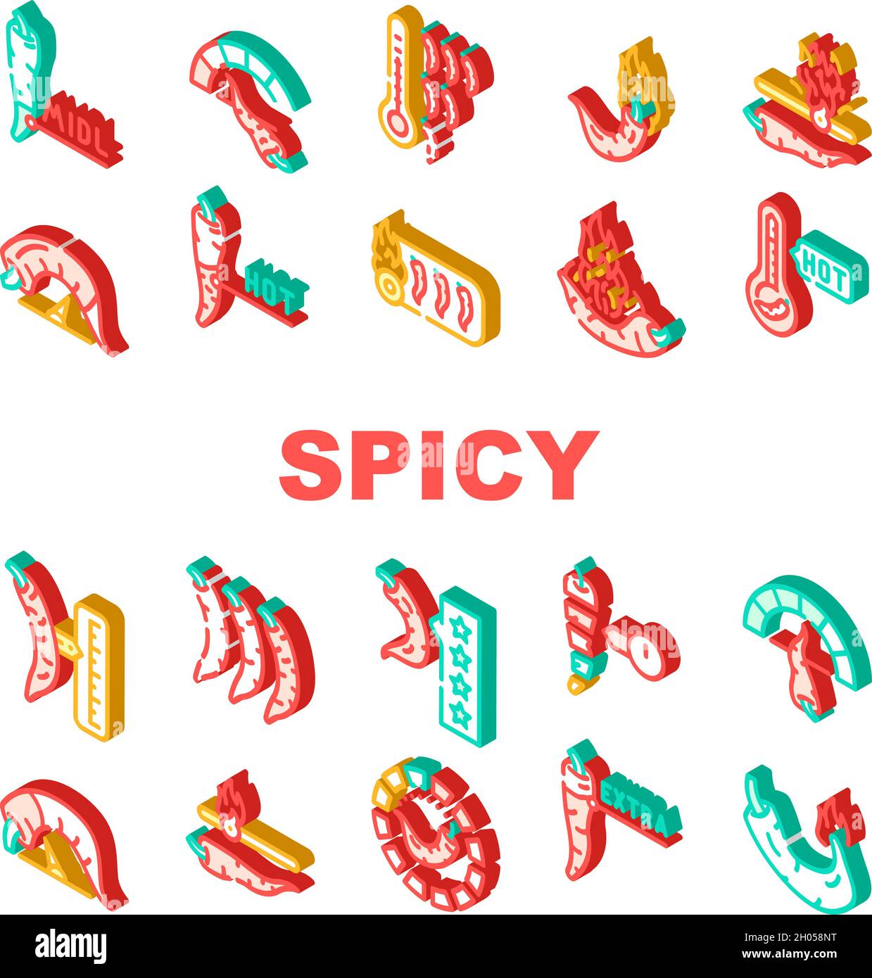 Hot pepper spice scale line hi-res stock photography and images - Alamy
