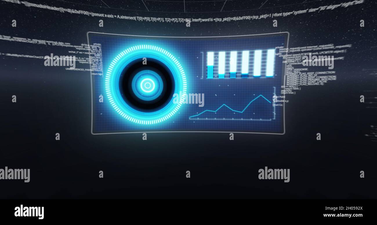 Image of scope scanning, statistics recording and data processing on screens Stock Photo - Alamy