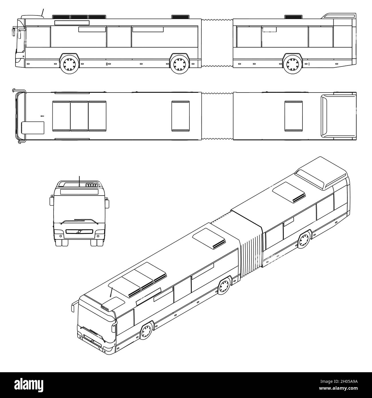 SOR NB 18 City Bus AutoCAD 2D Model, DWG Blocks, 48% OFF