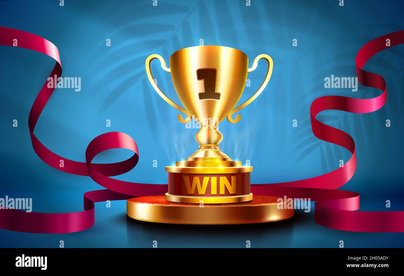 Stage Cup with lighting, Stage Podium Scene with for Award Ceremony on ...