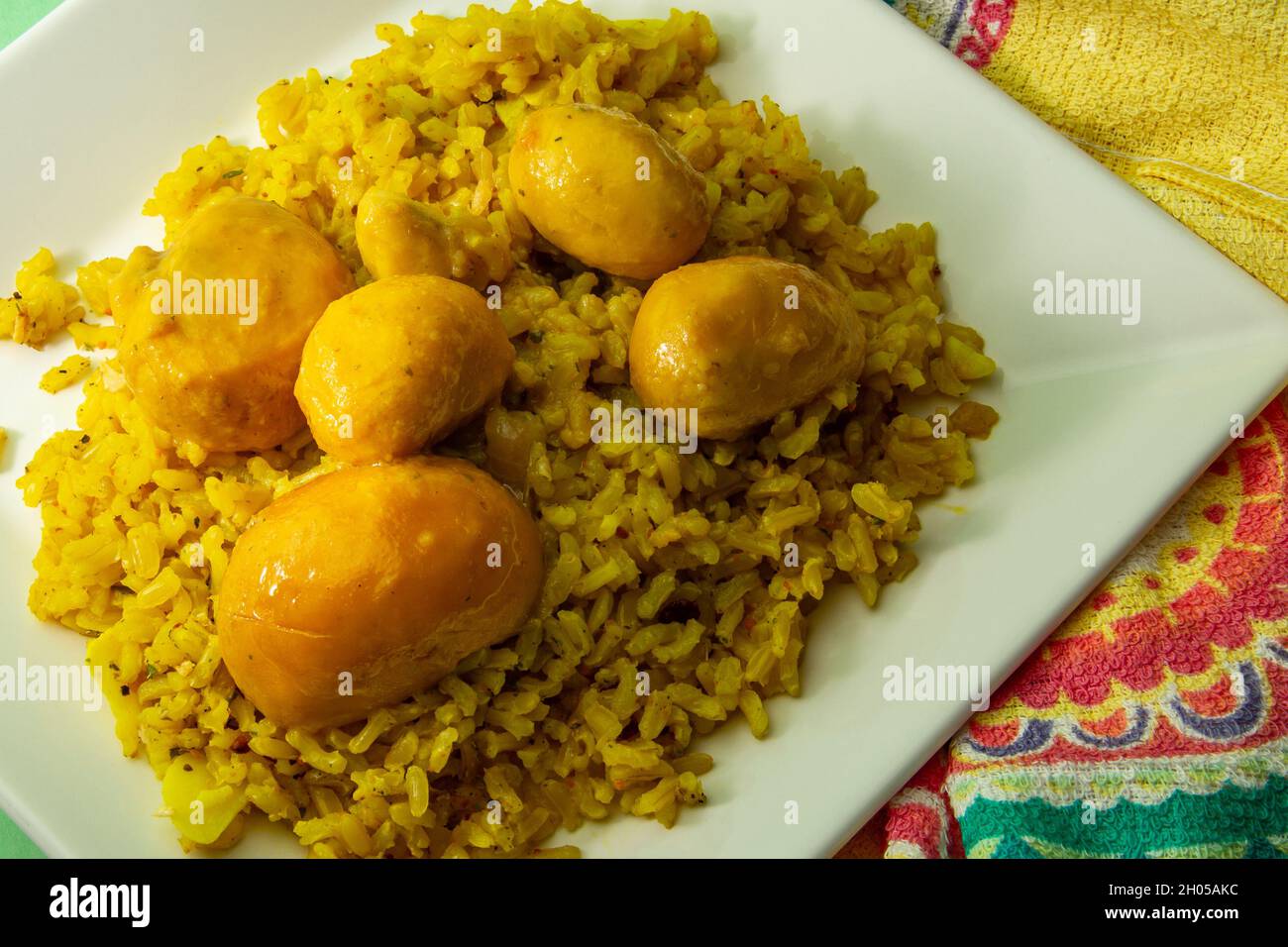 Detail of a rice dish with pequi Stock Photo - Alamy
