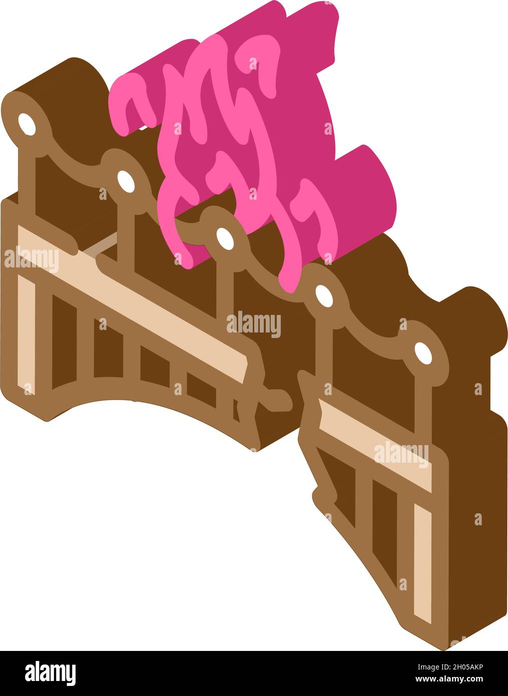 burn bridge and divorce isometric icon vector illustration Stock Vector ...