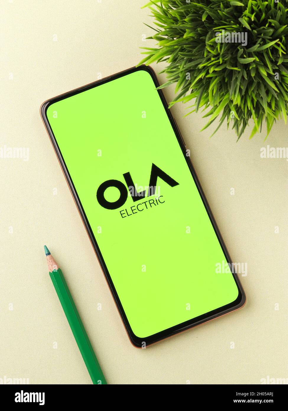 West Bangal, India - October 09, 2021 : Ola Electric logo on phone ...