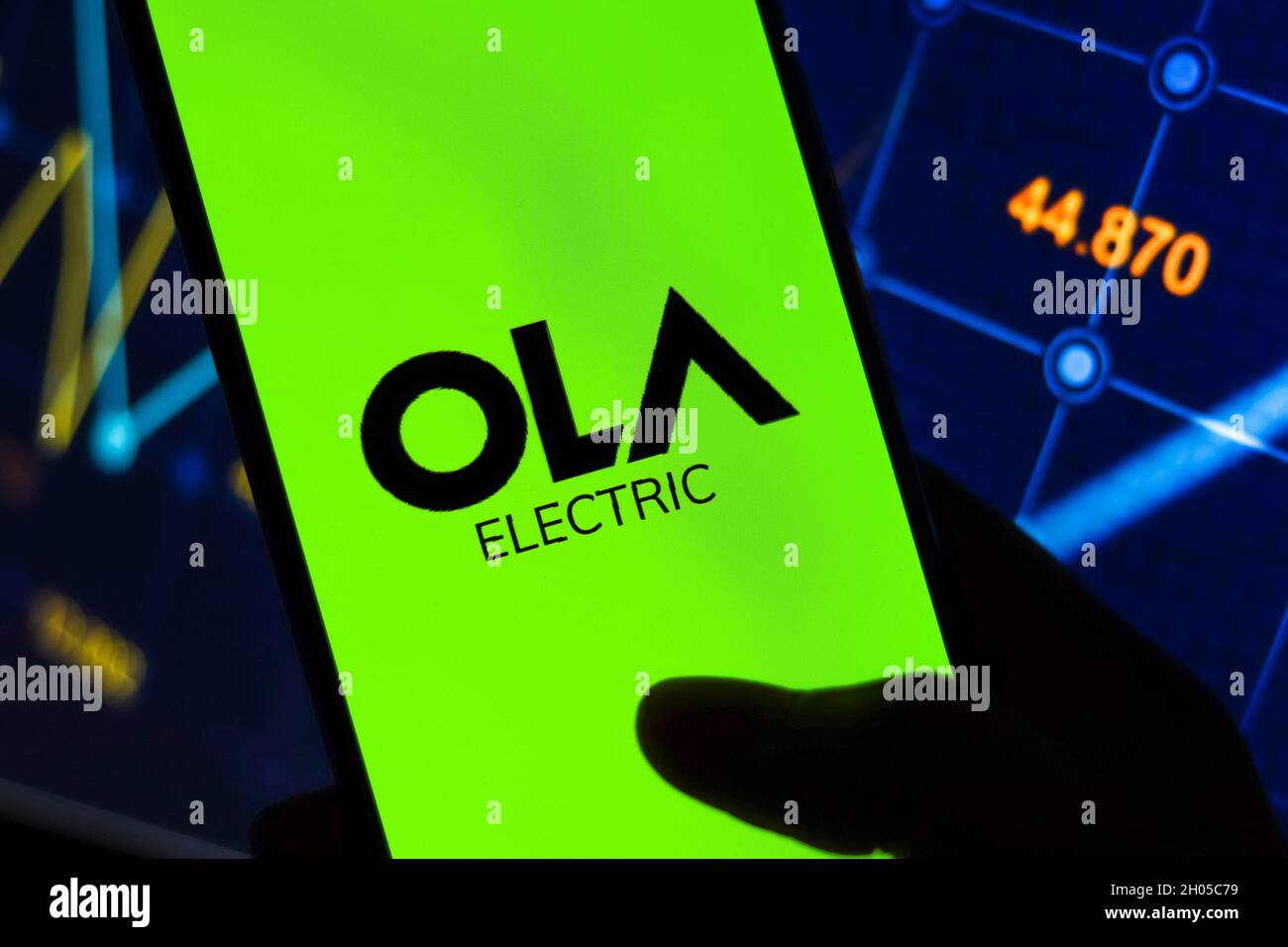 West Bangal, India - October 09, 2021 : Ola Electric logo on phone ...