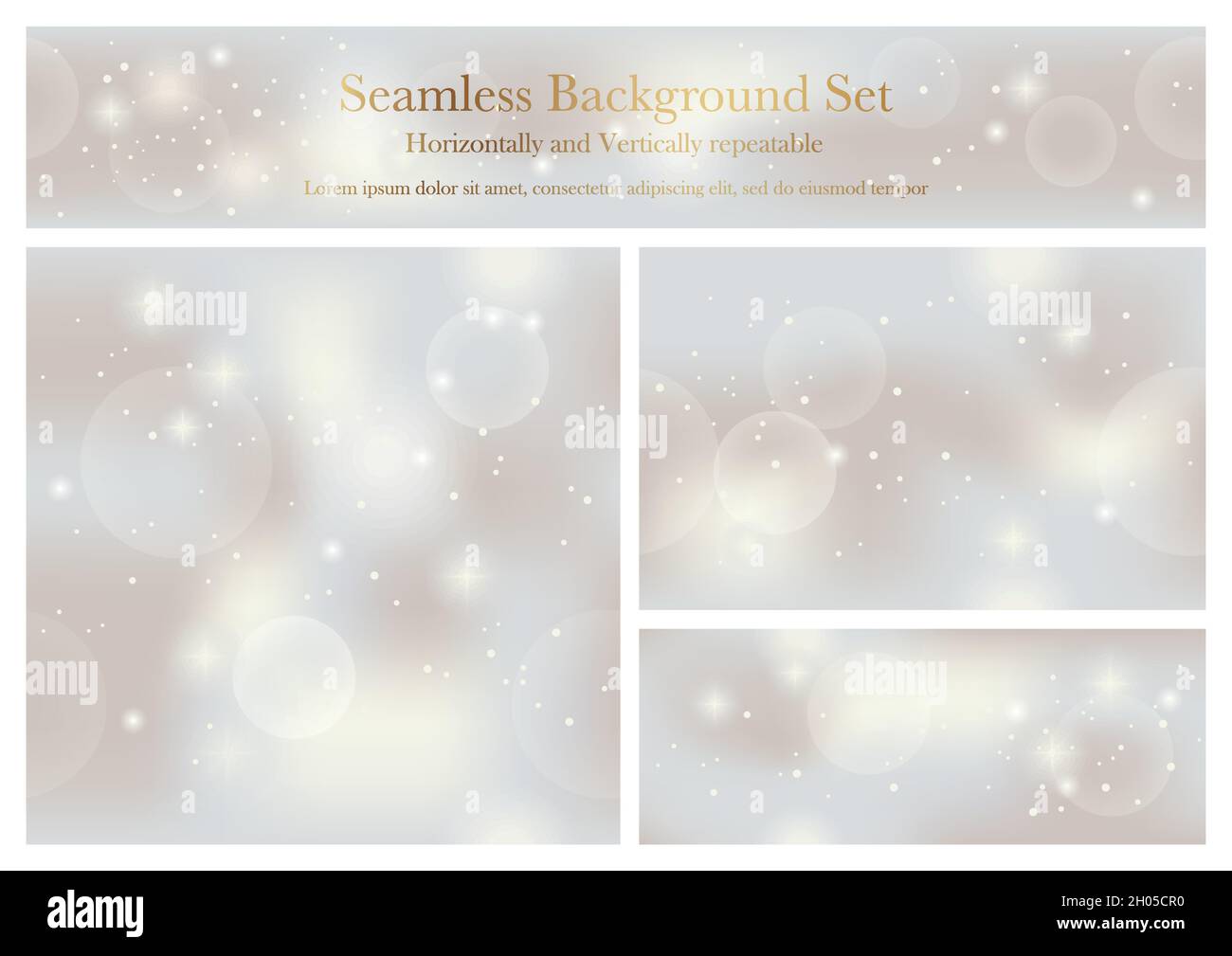 Set Of Seamless Abstract Backgrounds With Lights And Halos. Vector ...