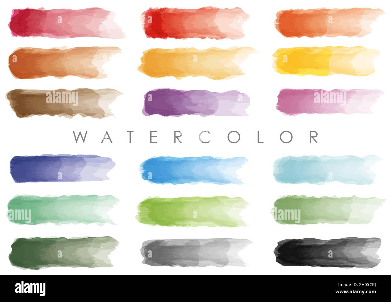 Set Of Watercolor Backgrounds Or Swatches. Vector Freehand Illustration ...