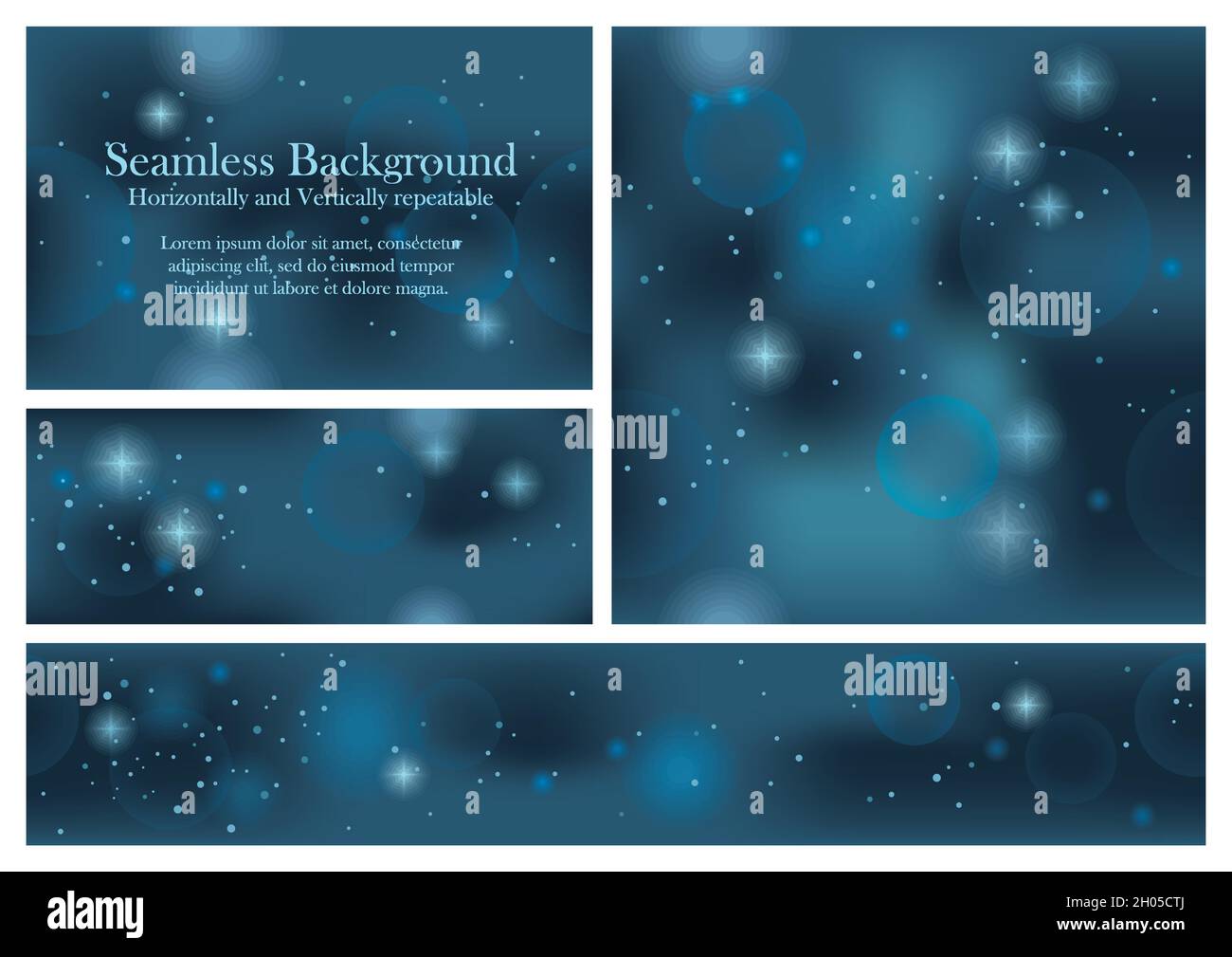 Set Of Seamless Abstract Backgrounds With Lights And Halos. Vector ...