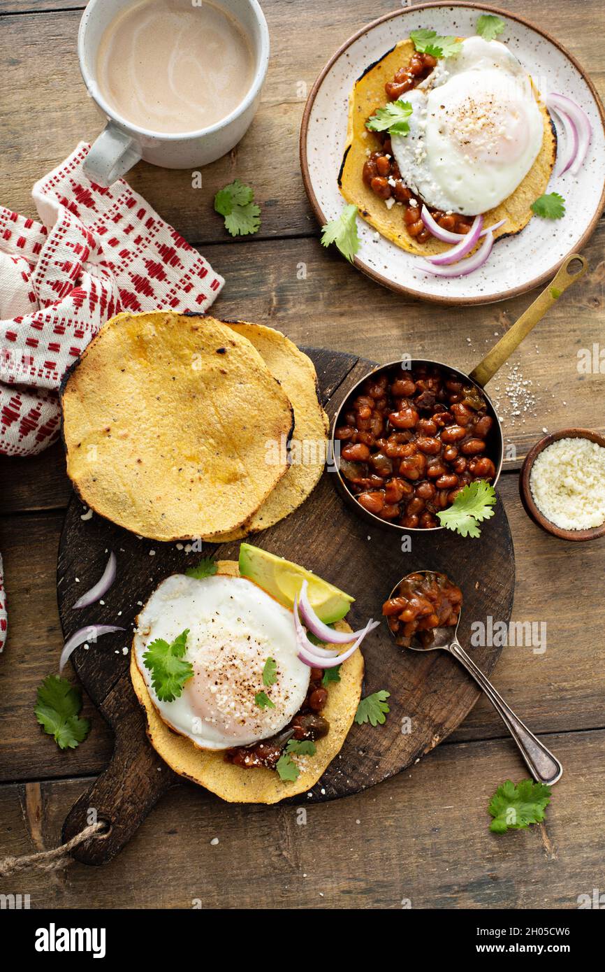 Baked beans with bacon on a toast Stock Photo - Alamy