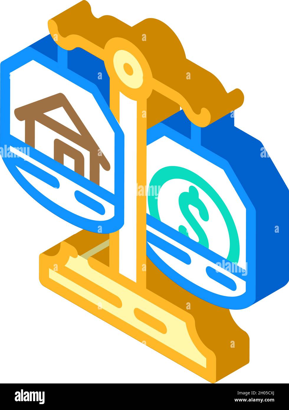 property division after divorce isometric icon vector illustration ...