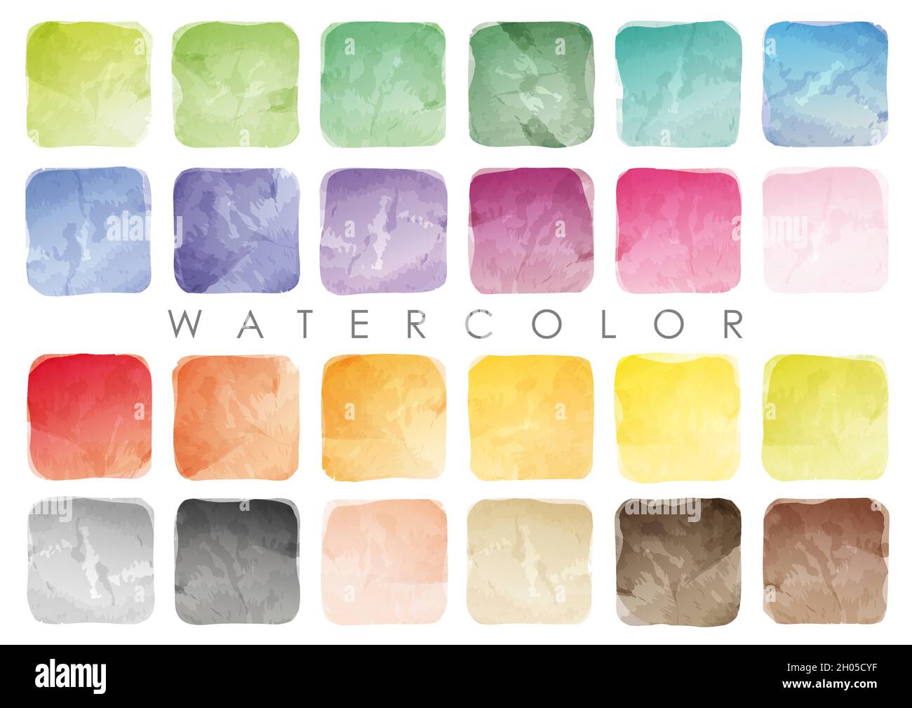 Set Of Watercolor Backgrounds Or Swatches. Vector Freehand Illustration ...