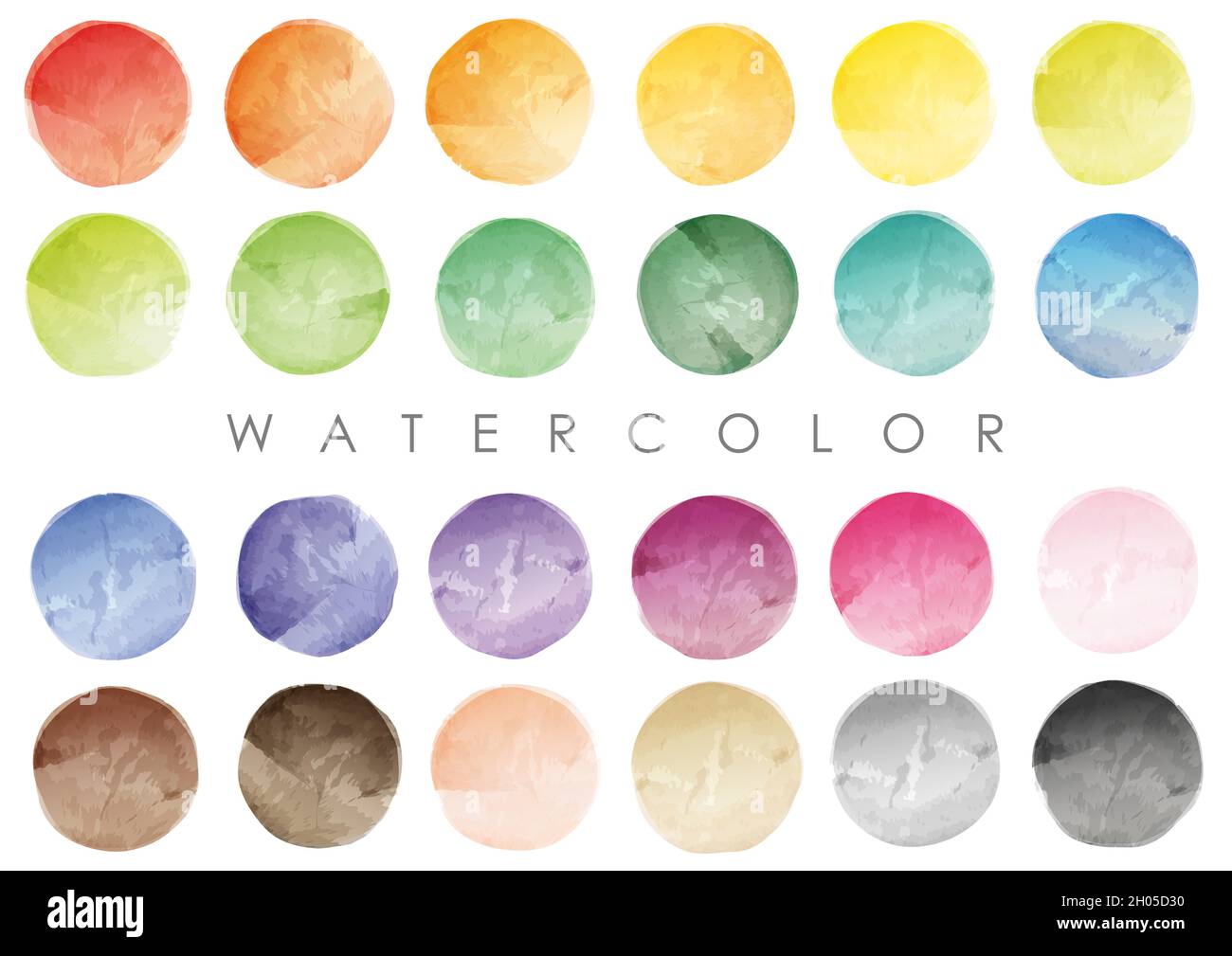 Set Of Watercolor Swatches. Vector Freehand Background Illustration ...