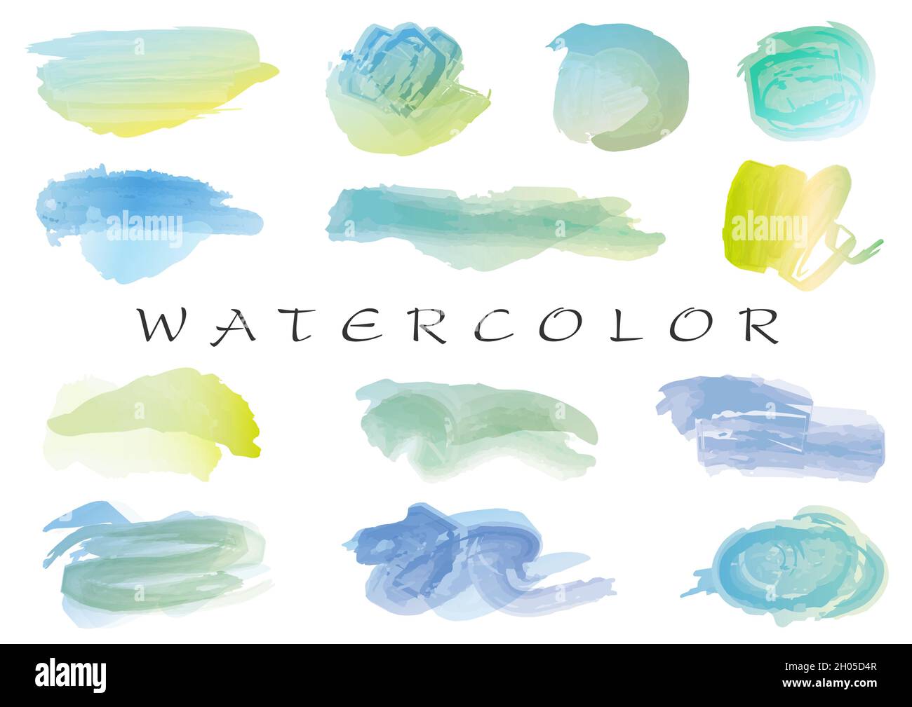Set Of Watercolor Brush Stroke Swatches Or Backgrounds. Vector ...