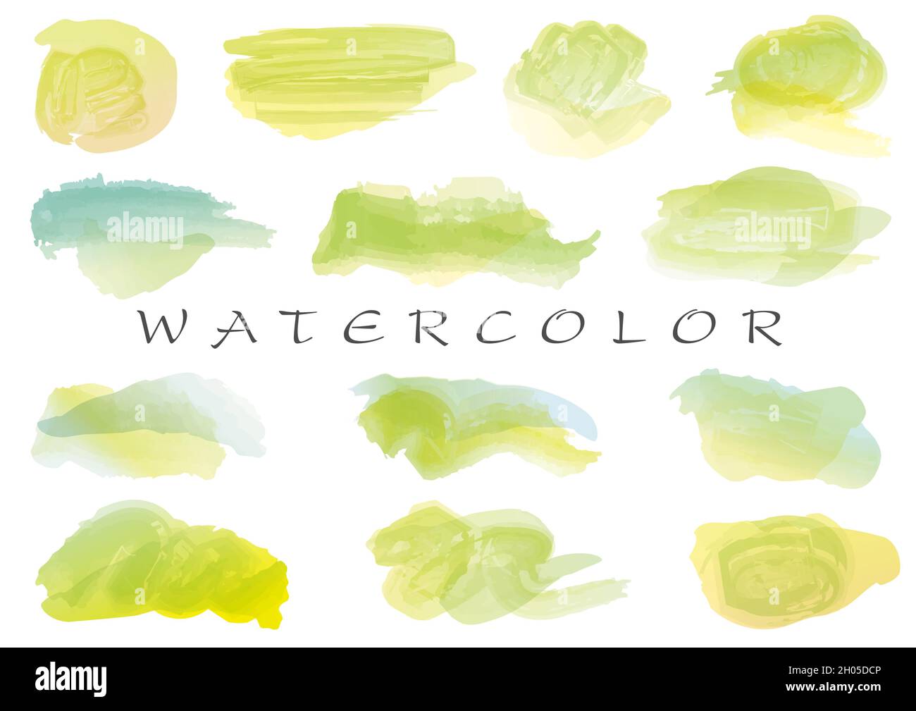 Set Of Watercolor Brush Stroke Swatches Or Backgrounds. Vector ...