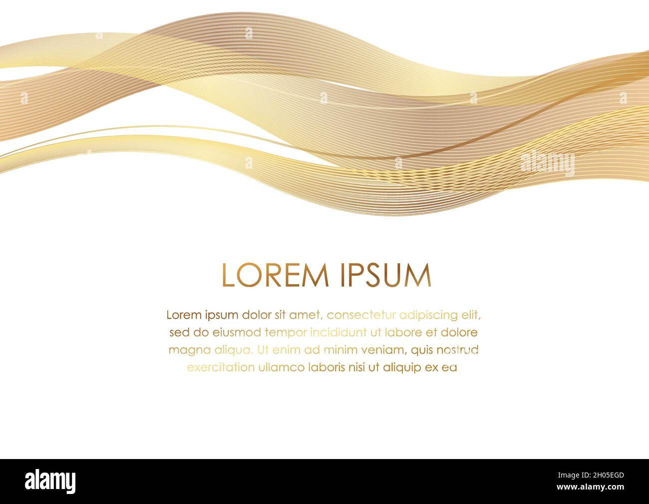 Abstract Seamless Background With Gold Wavy Lines And Text Space ...