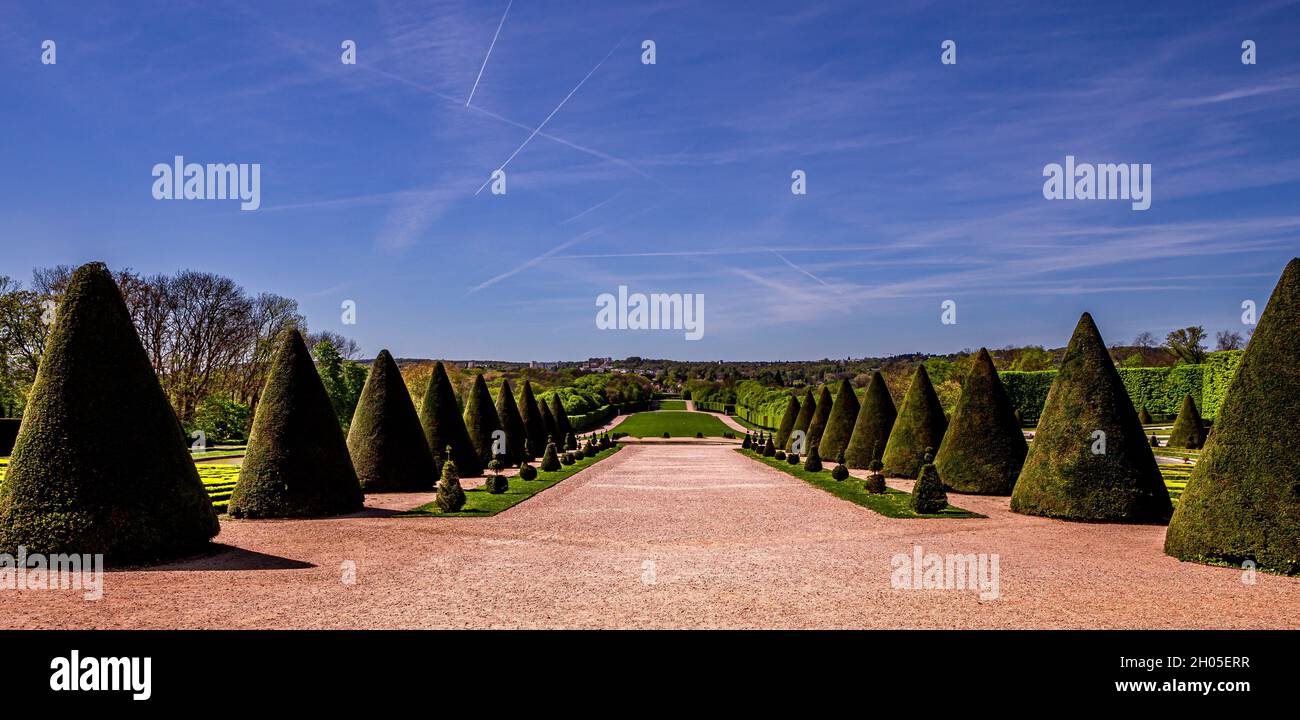 SCEAUX, FRANCE, APRIL 12, 2017 : gardens of chateau de Sceaux, in the ...