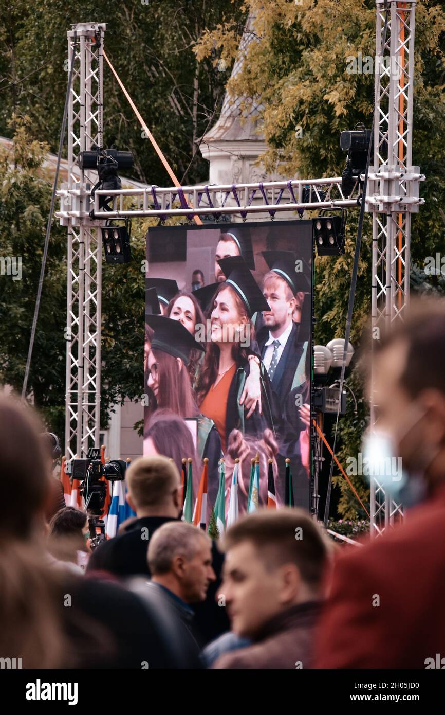 IASI, ROMANIA - Sep 21, 2021: A festive graduation day at the ...
