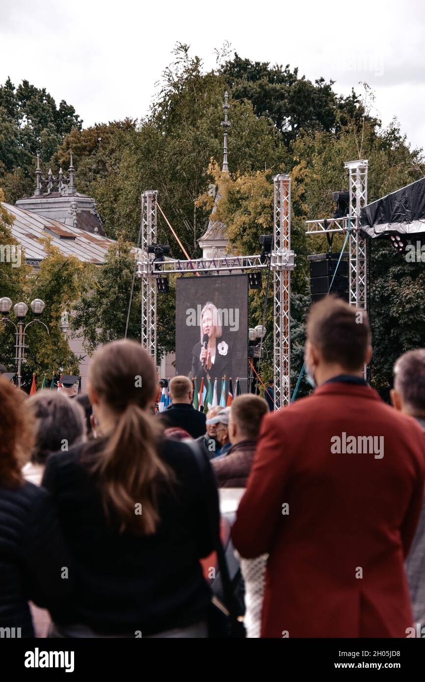 IASI, ROMANIA - Sep 21, 2021: A festive graduation day at the ...