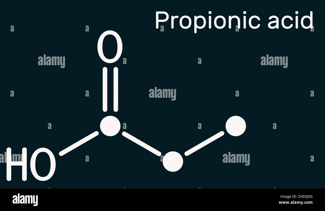 Propanoic acid, propionic acid molecule. It is short-chain saturated ...