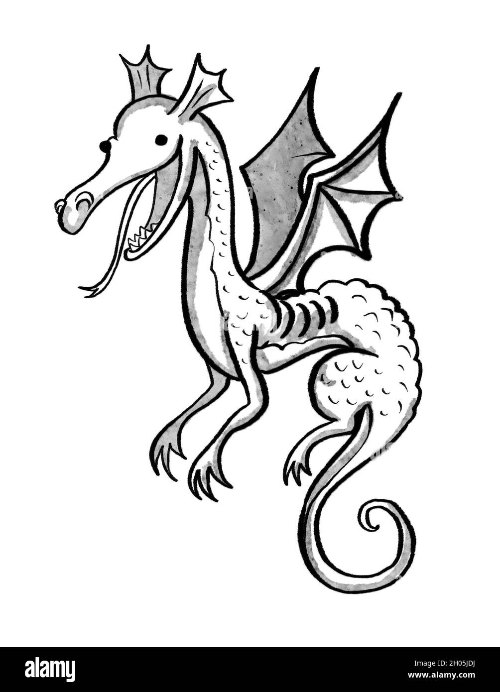 a hand drawn dragon illustration Stock Photo - Alamy