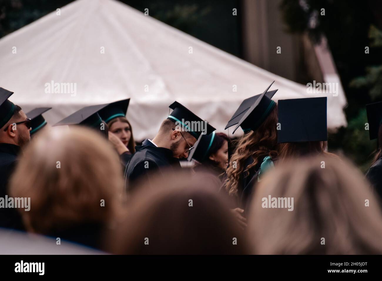 IASI, ROMANIA - Sep 21, 2021: A festive graduation day at the ...