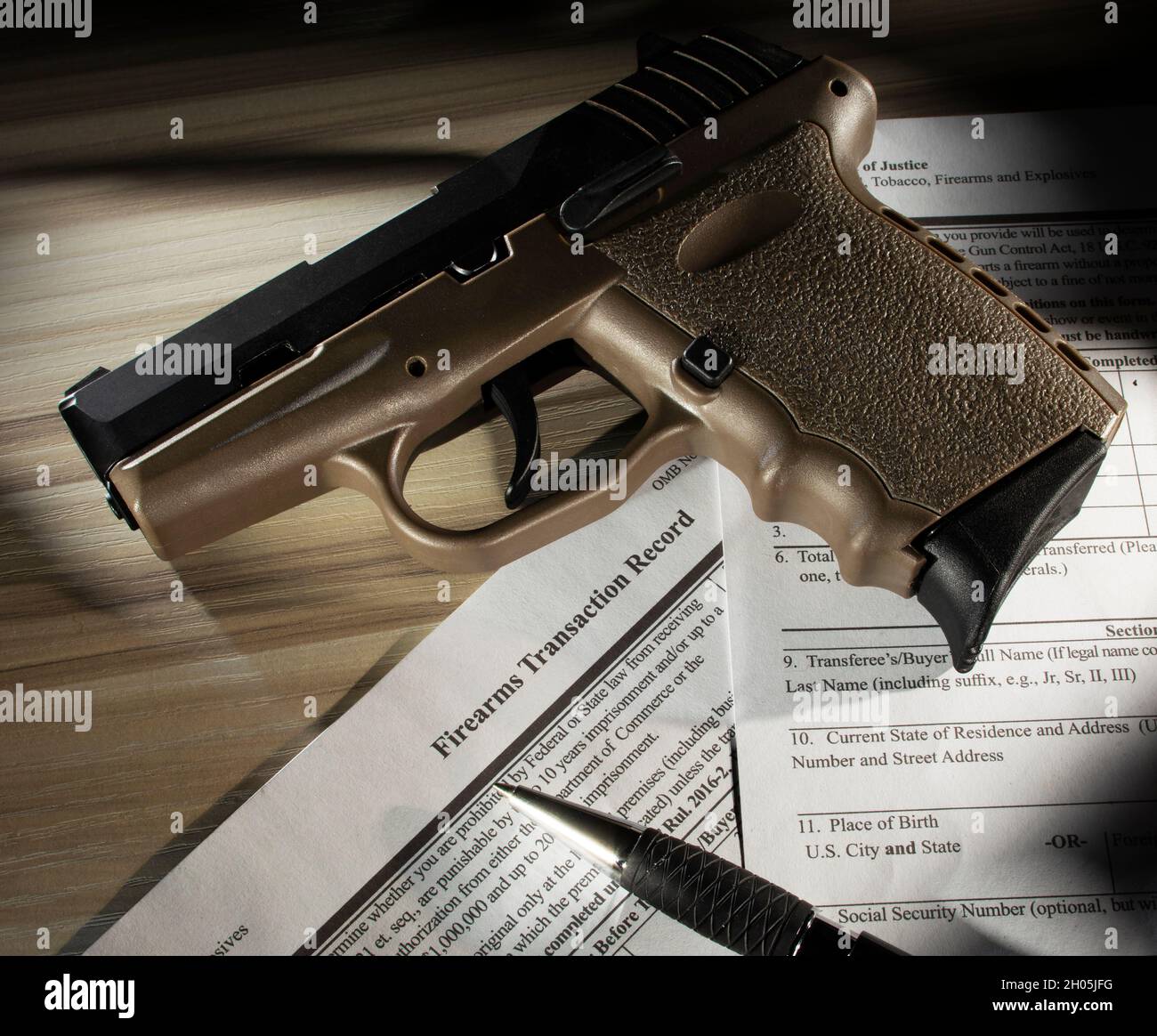 Semi-auto pistol with public domain FBI NICS form required for the ...