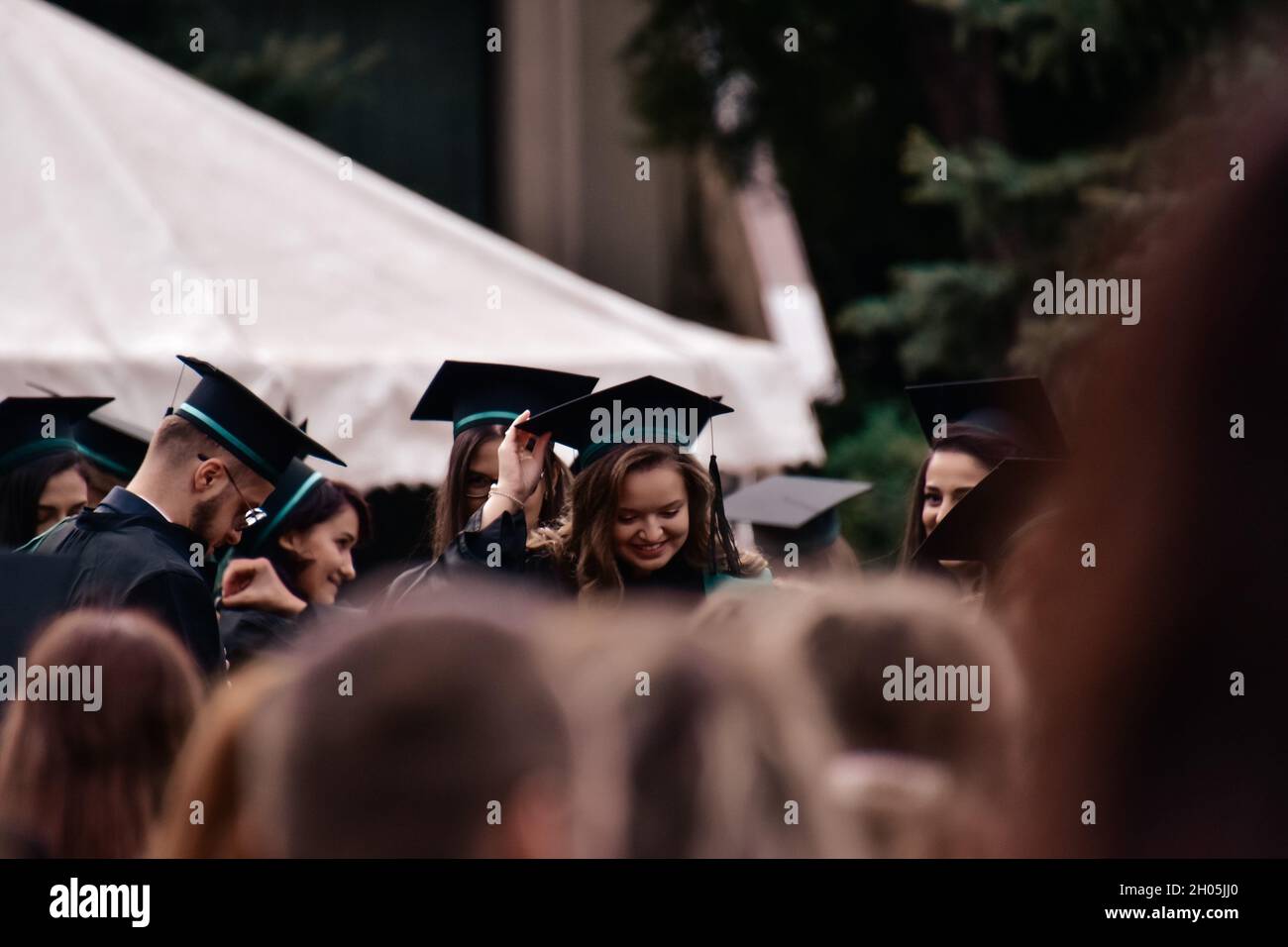 IASI, ROMANIA - Sep 21, 2021: A festive graduation day at the ...
