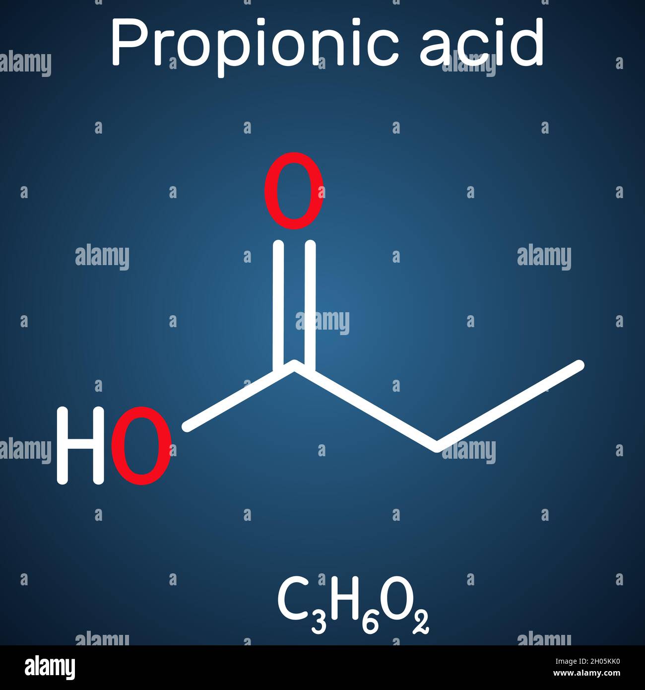 Propanoic acid, propionic acid molecule. It is short-chain saturated ...