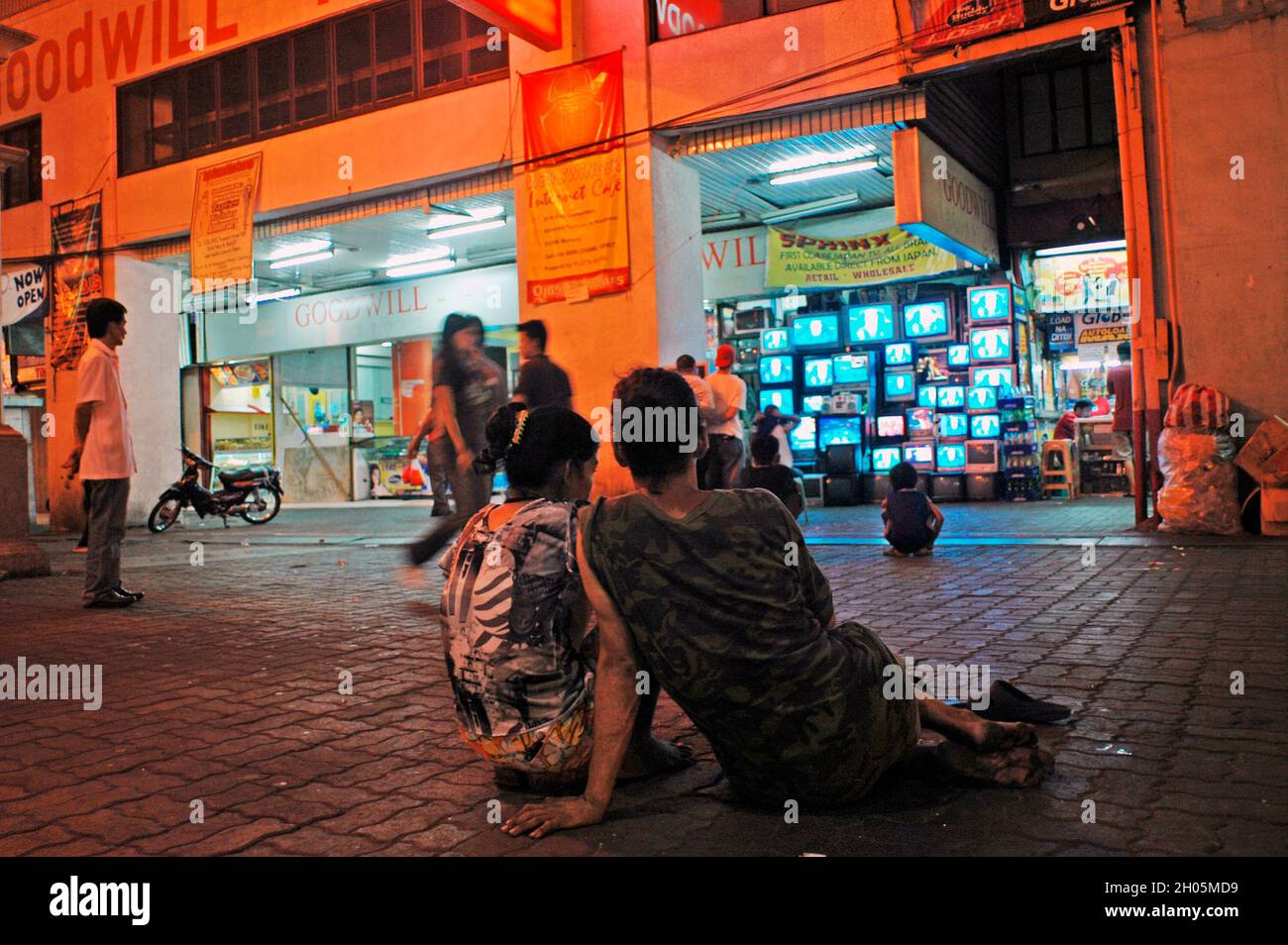 Downtown at night along Avenida Rizal, Manila, Philippines. 2007 Stock ...