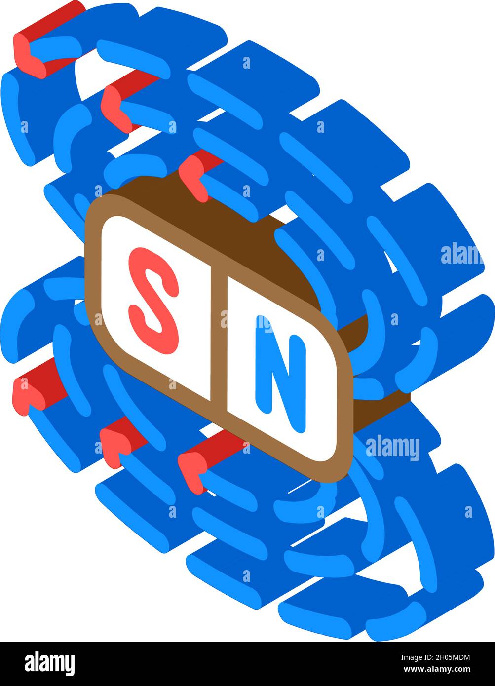 field electromagnetic isometric icon vector illustration Stock Vector ...