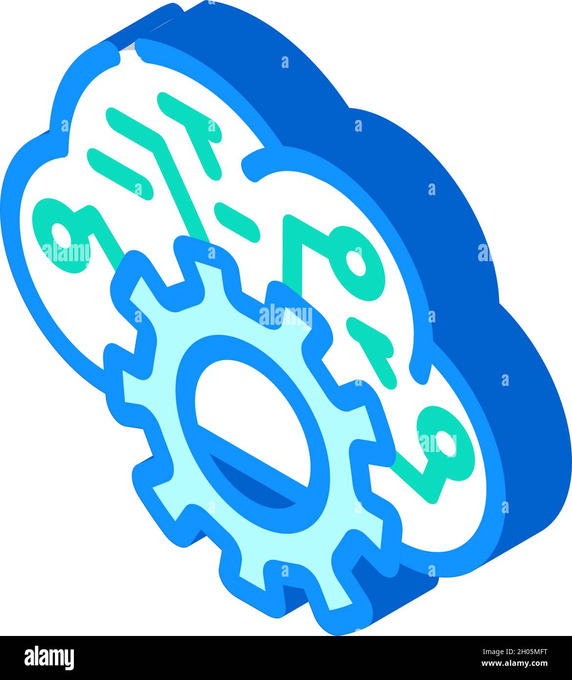 cloud data erp isometric icon vector illustration Stock Vector Image ...