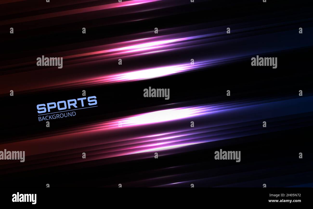 Modern abstract sports background with geometric neon lines Stock ...