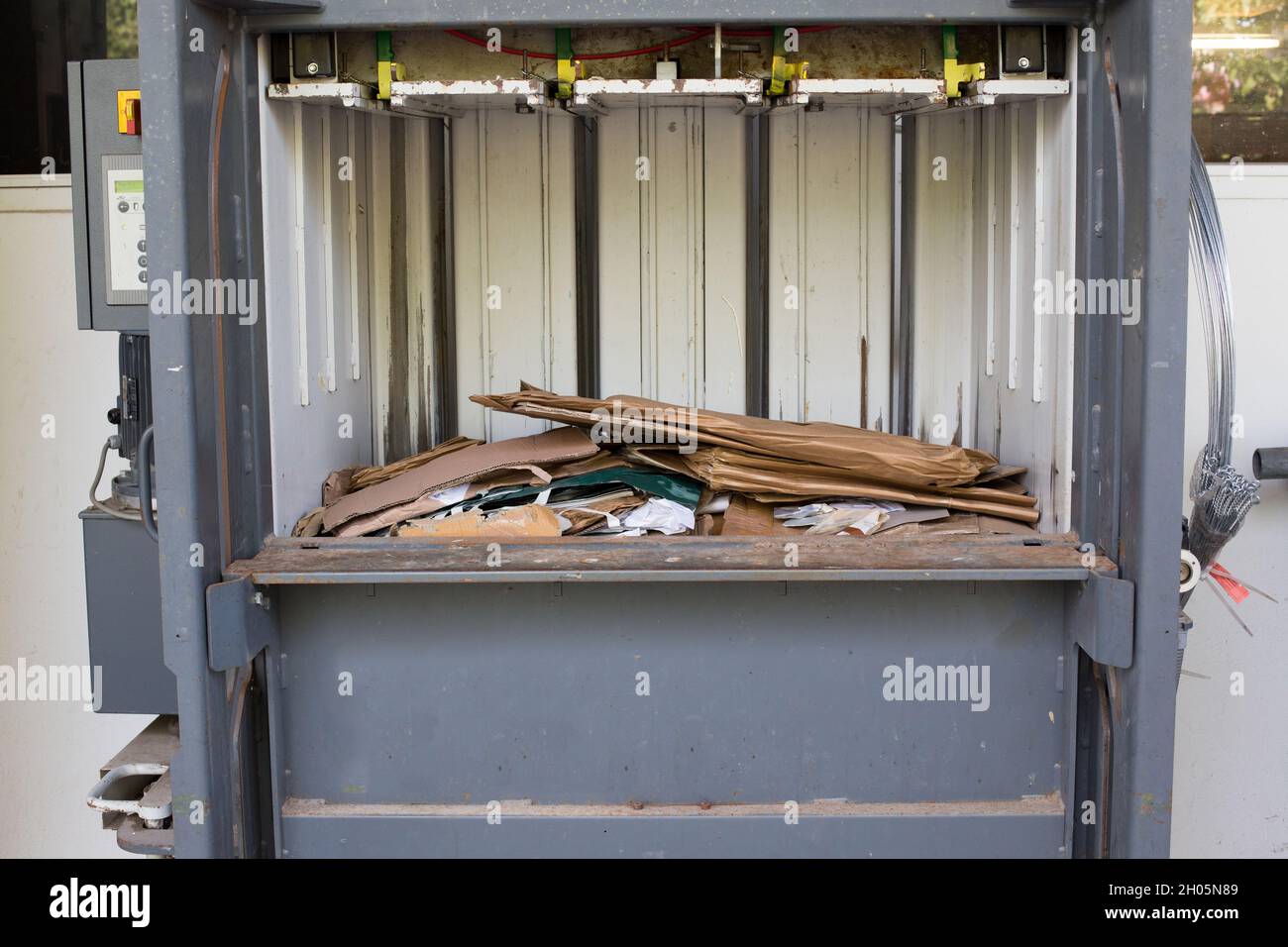 Cardboard recycle machine. Ecology and environmental conservation ...