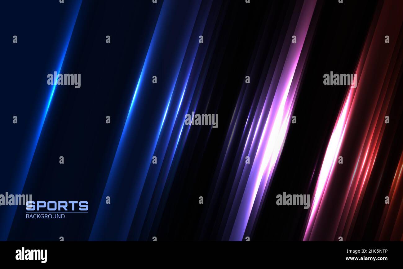 Modern abstract sports background with geometric neon lines Stock ...