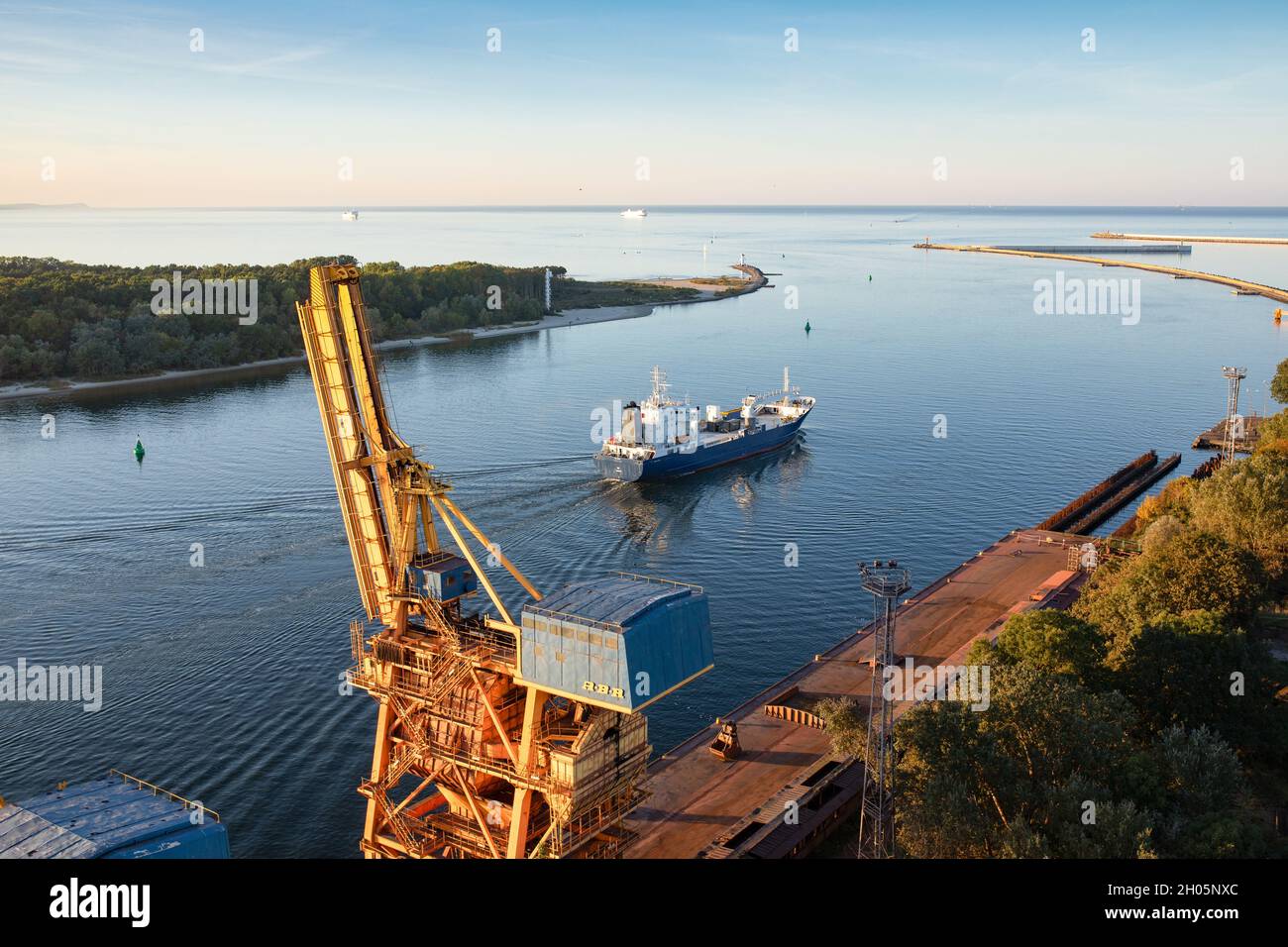 Swinoujscie, Poland - Port mouth, port approach fairway breakwater, LNG ...